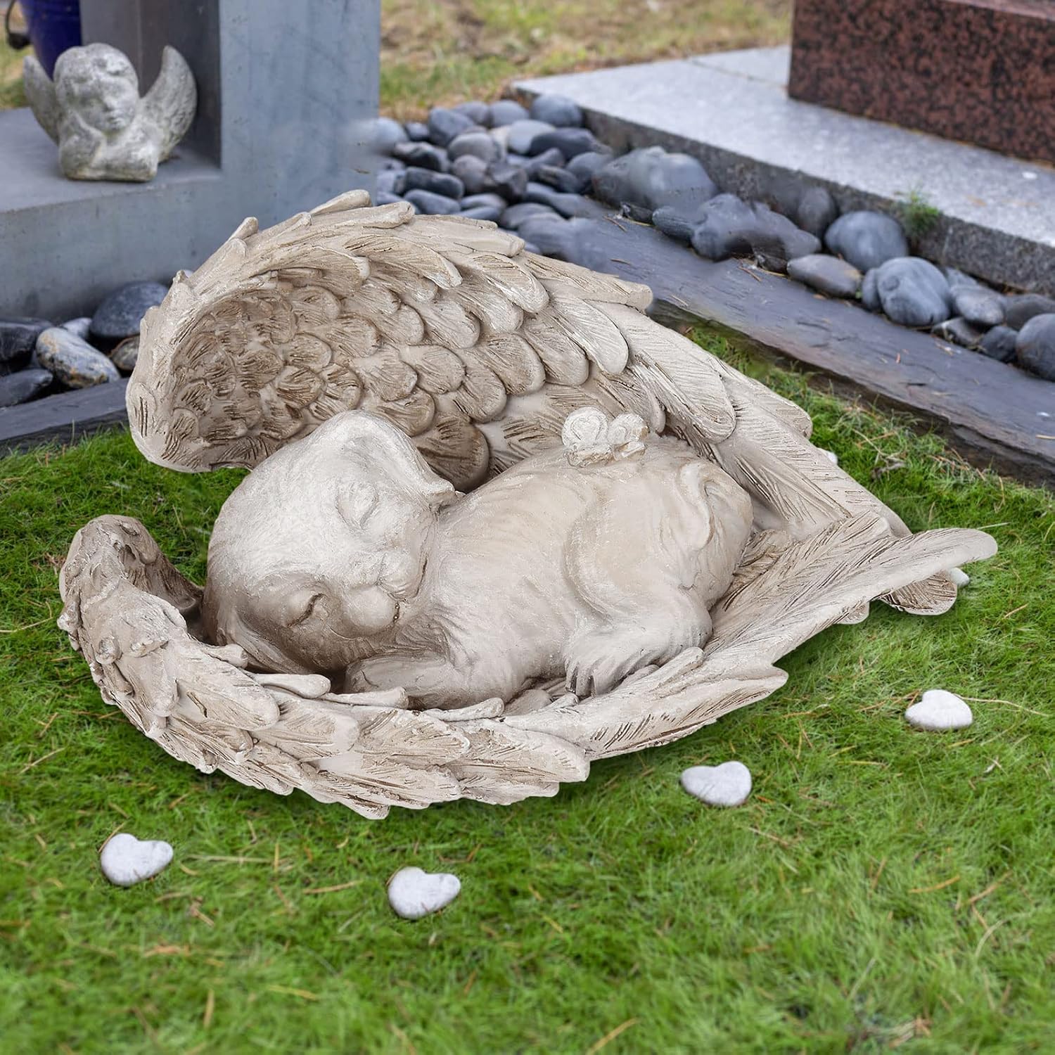 DIYARTS Dog Memorial Stone, Dog Memorial Statue, Dog Grave Marker, Dog ...
