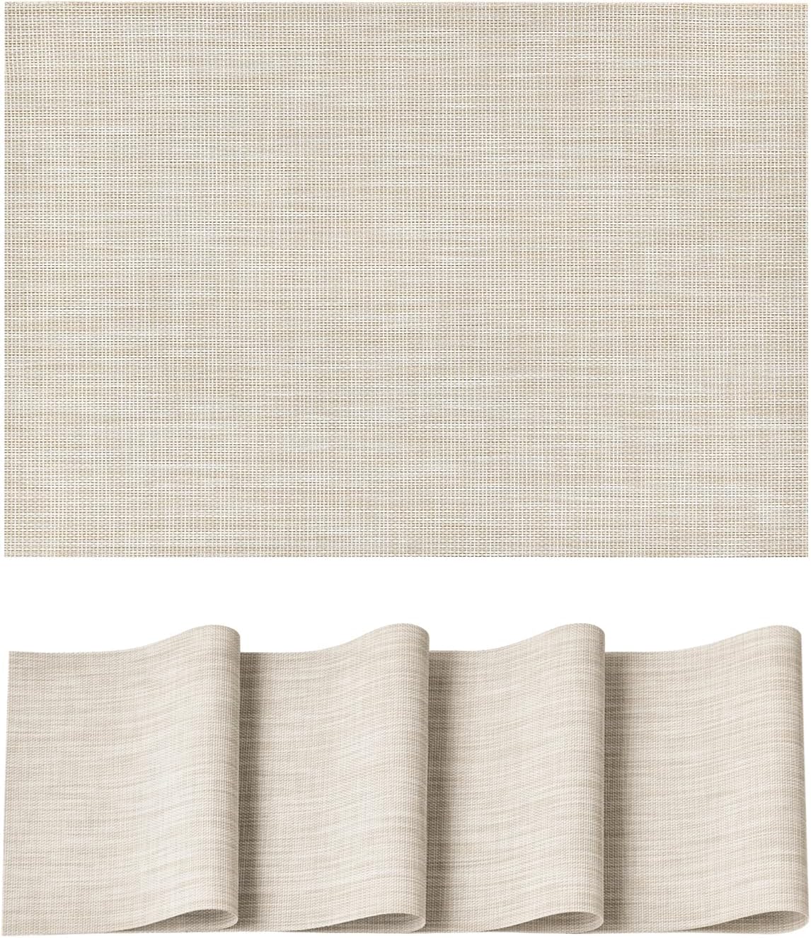 Amazon.com: Artoid Mode Beige Vinyl Placemats Set of 4, Washable Heat ...