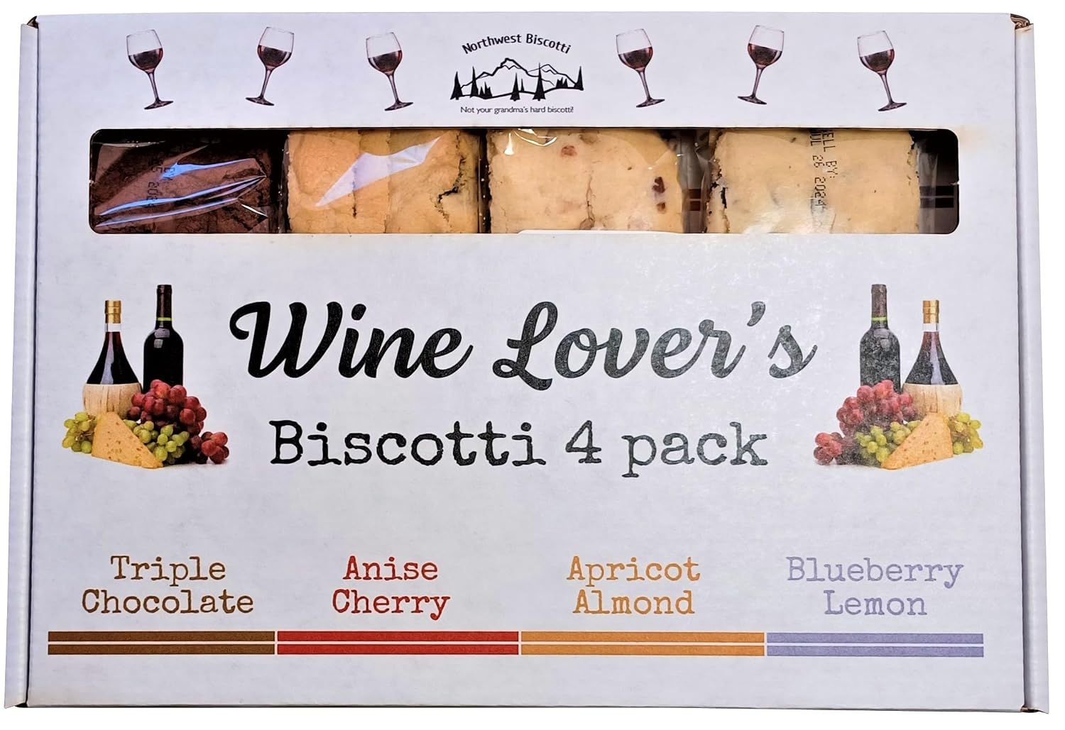 Amazon.com : Northwest Biscotti 4 Flavor Variety Gift Box, Handcrafted ...