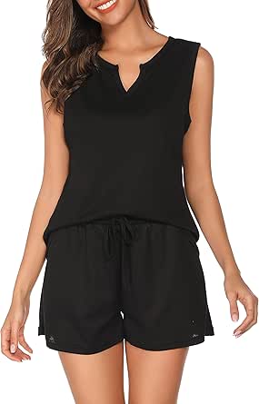 Vlazom Women's Pajama Sets Sleepwear V-Neck PJ Set Lingerie 2 Piece ...