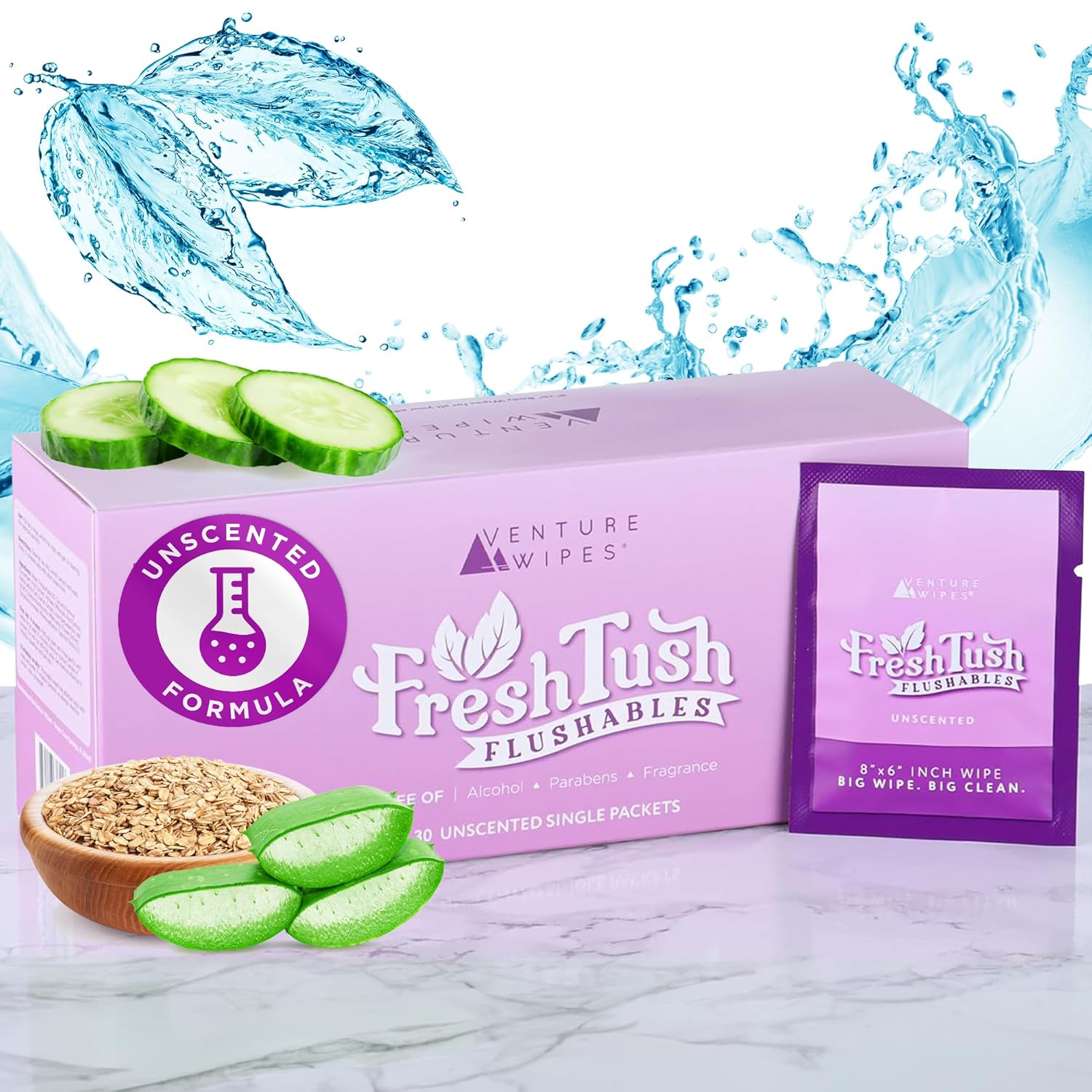 Amazon.com: Venture Wipes FreshTush Flushables Unscented - Premium ...
