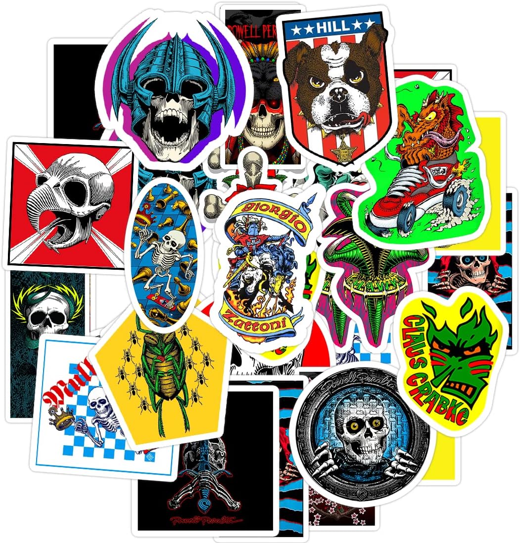 Amazon.com: 20 Pcs Stickers Pack Powell Vinyl Peralta Colorful ...