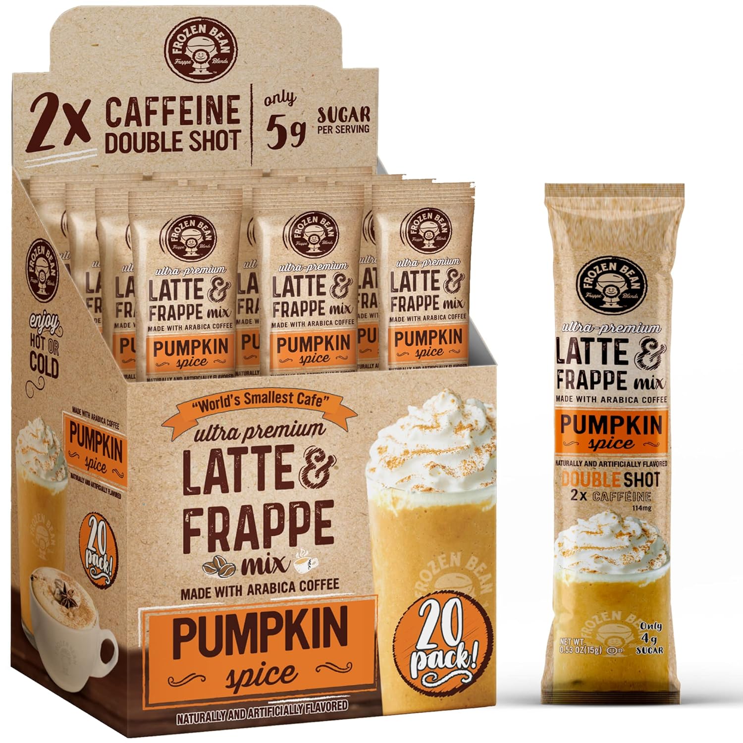 Amazon.com : The Frozen Bean Pumpkin Spice Frappe & Latte Instant Mix ...