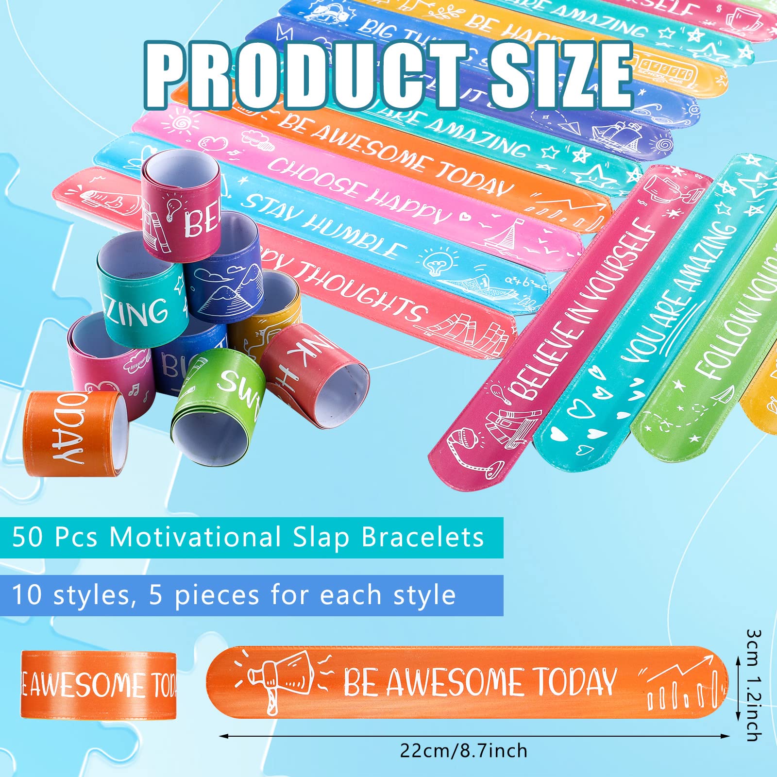Snapklik.com : 100 Pcs Motivational Bracelets For Kids Welcome Back To ...