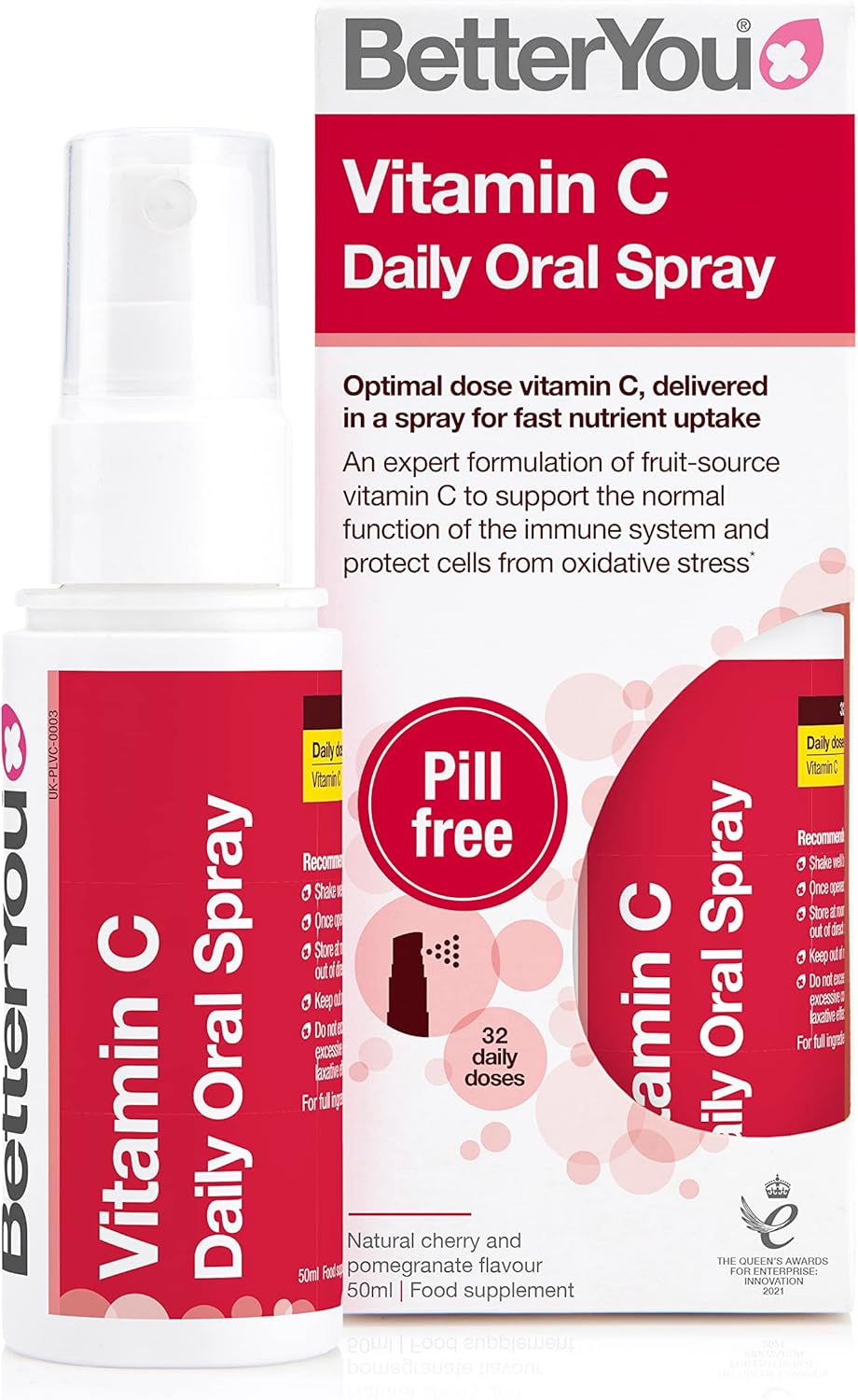 BetterYou Vitamin C Oral Spray, Fast Acting High Strength Vitamin C ...