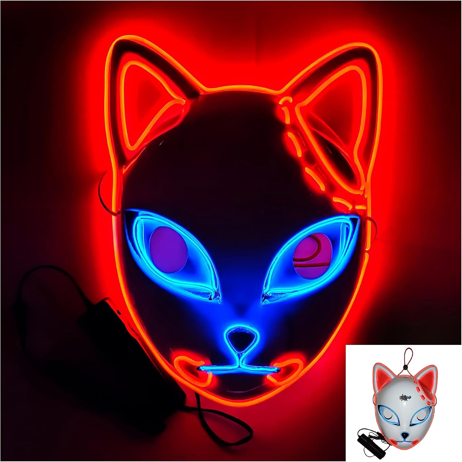 Amazon.com: Double Color Led - Halloween Led Mask - Led Face Mask - Led ...