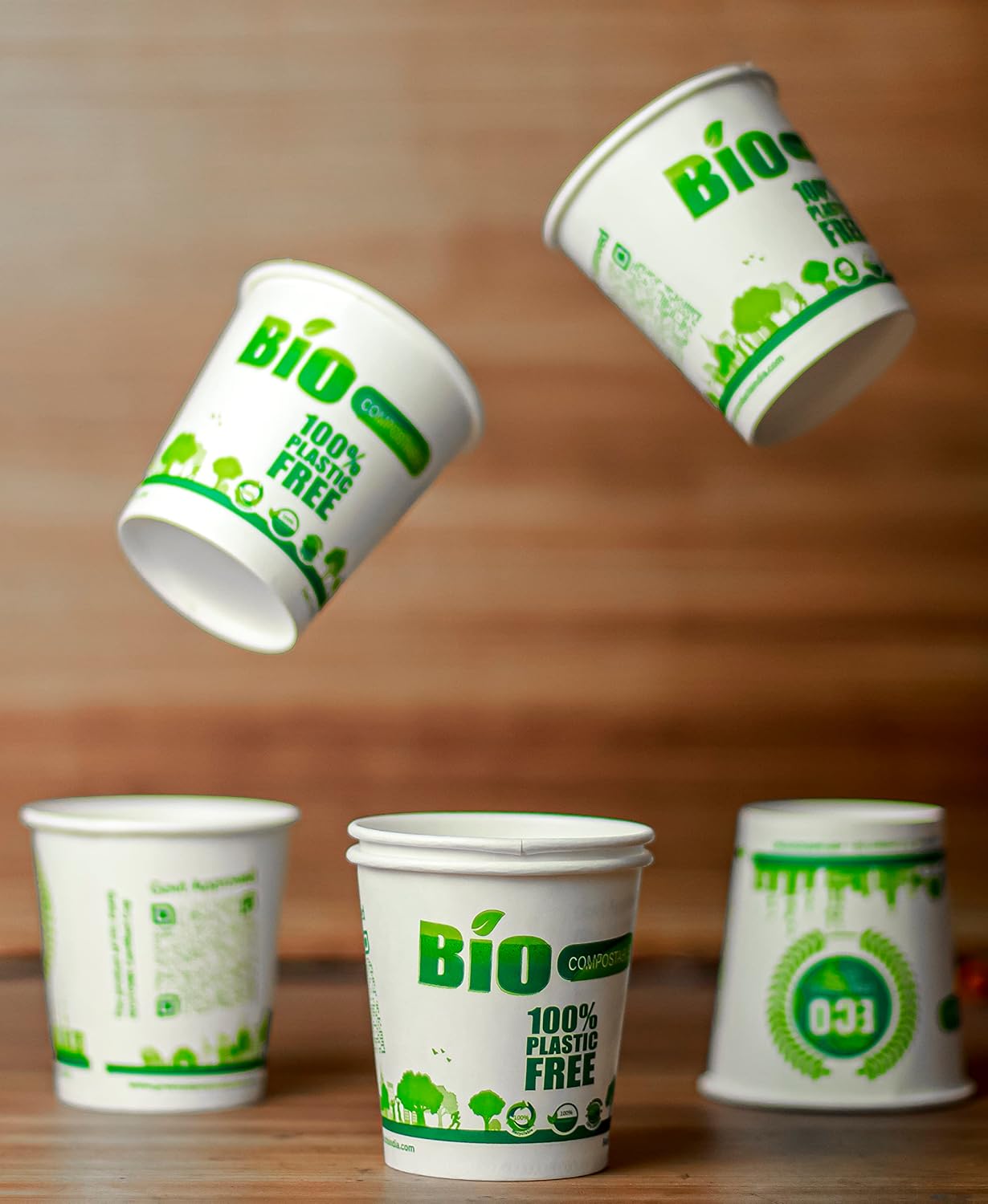 GREEN PAPER PRODUCTS 100% Biodegradable Disposable Coffee Cups - 210ml ...