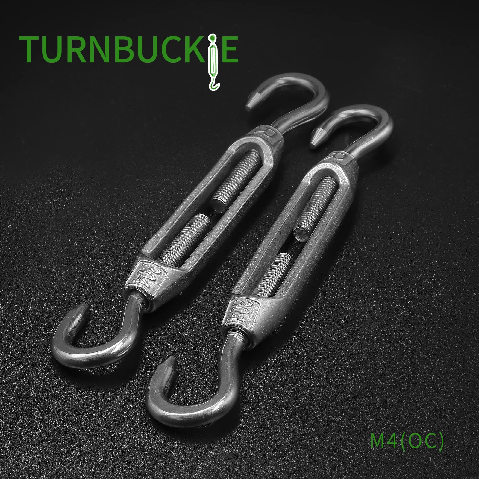 Snapklik.com : Jamiikury 3PCS M4 Hook & Hook Turnbuckle 304 Stainless ...