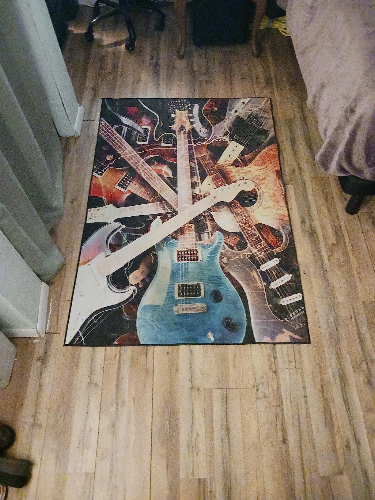 Amazon.com: Electric Guitar Rug Musical Instrument Guitar Pattern Area ...