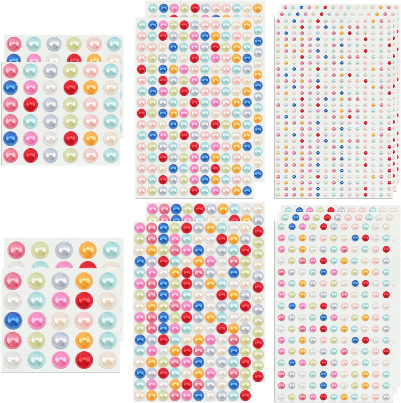 Amazon.com: 2150 Pcs Self Adhesive Pearl Stickers, White Flat Back ...