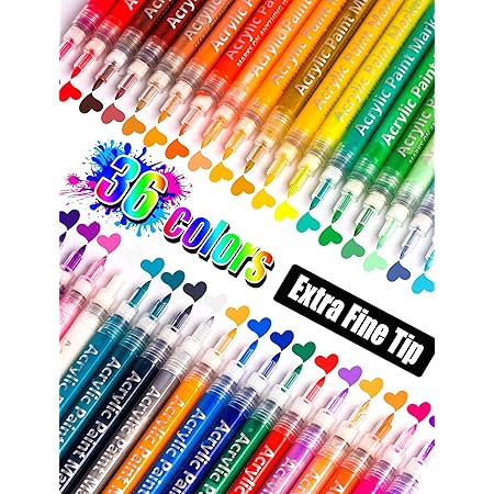 Amazon.com: 36 Colors Paint Pens Paint Markers,Extra Fine Tip Point ...