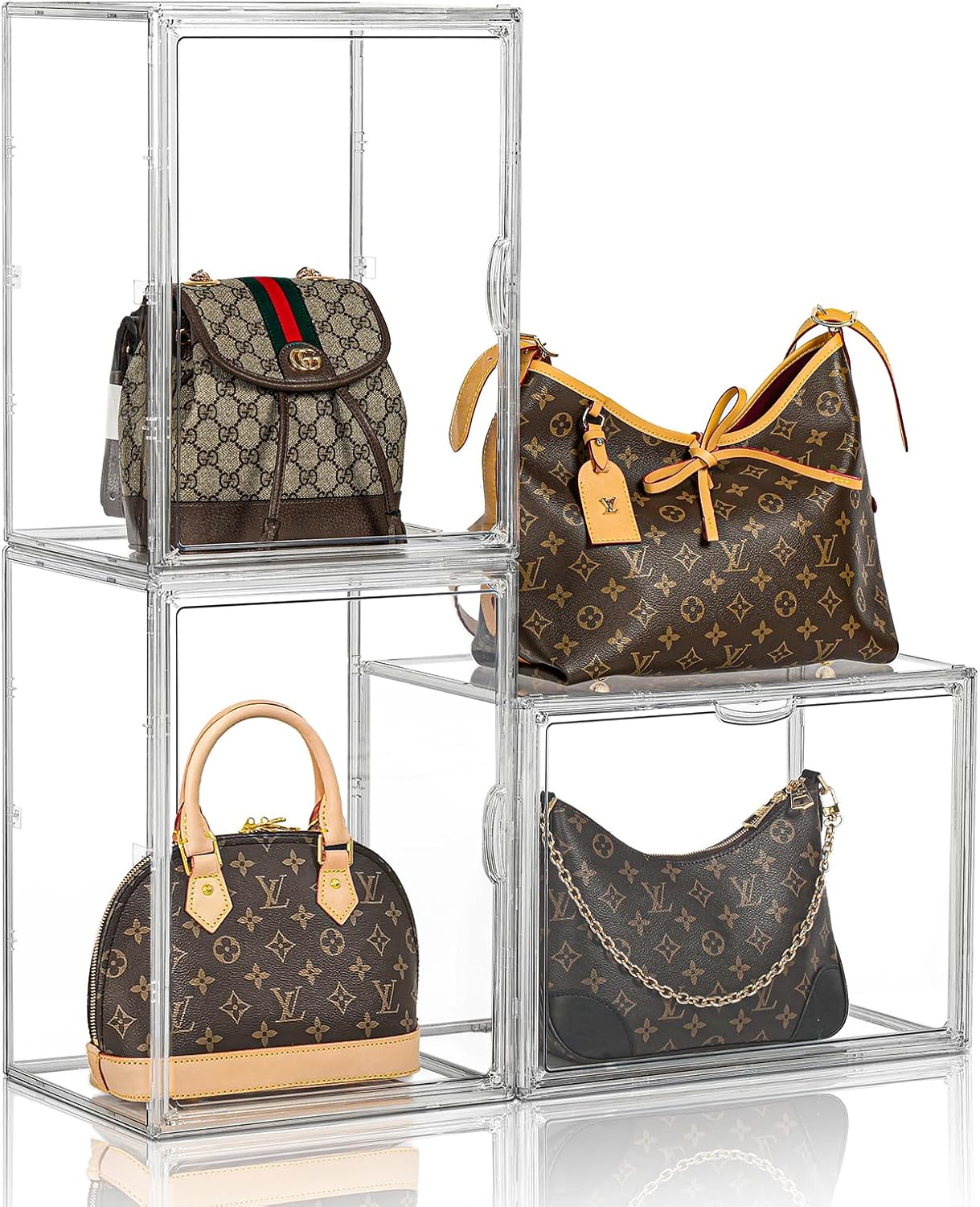 Amazon.com: Purse Storage Organizer for Closet 3 Packs Clear Handbag ...