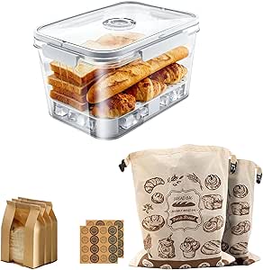 Amazon.com: 25 Pack Bread Box Set, 11in Bread Storage Box with 2 Linen ...