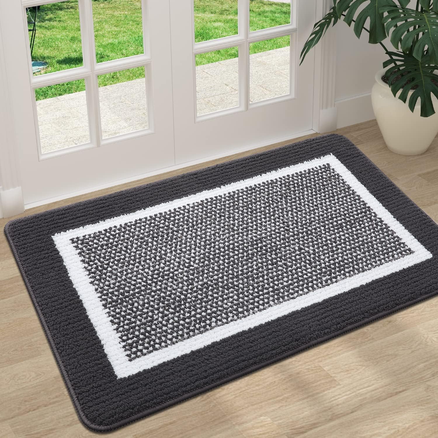 Homaxy Door Mats Indoor, 50 X 80 cm, Non Slip Dirt Trapper Door mat ...