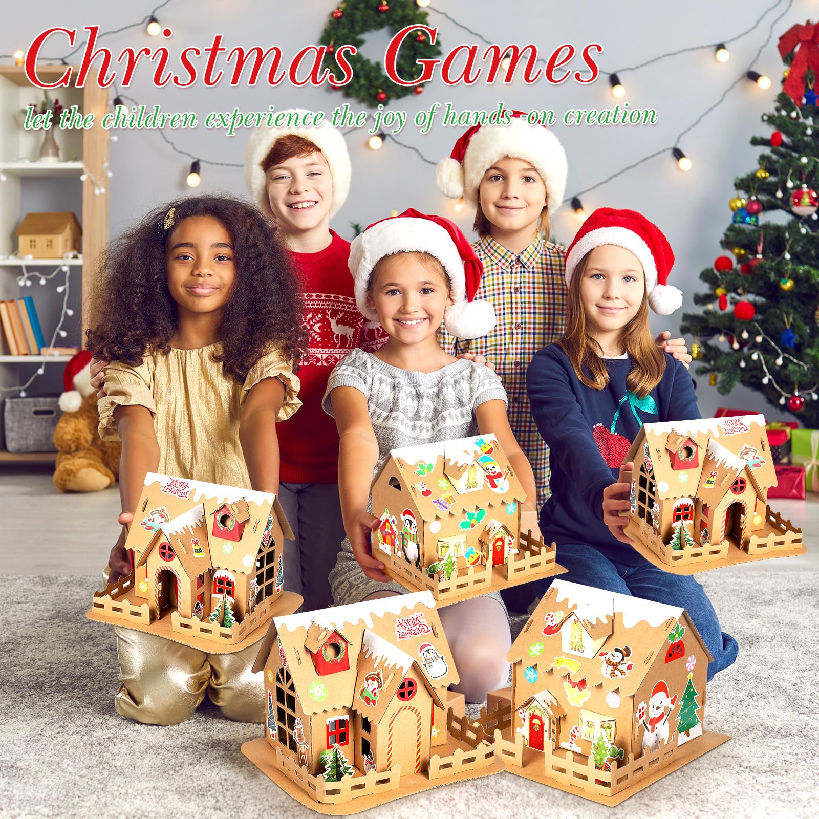 Snapklik.com : 16 Set Christmas Craft Kit Christmas Gingerbread House ...