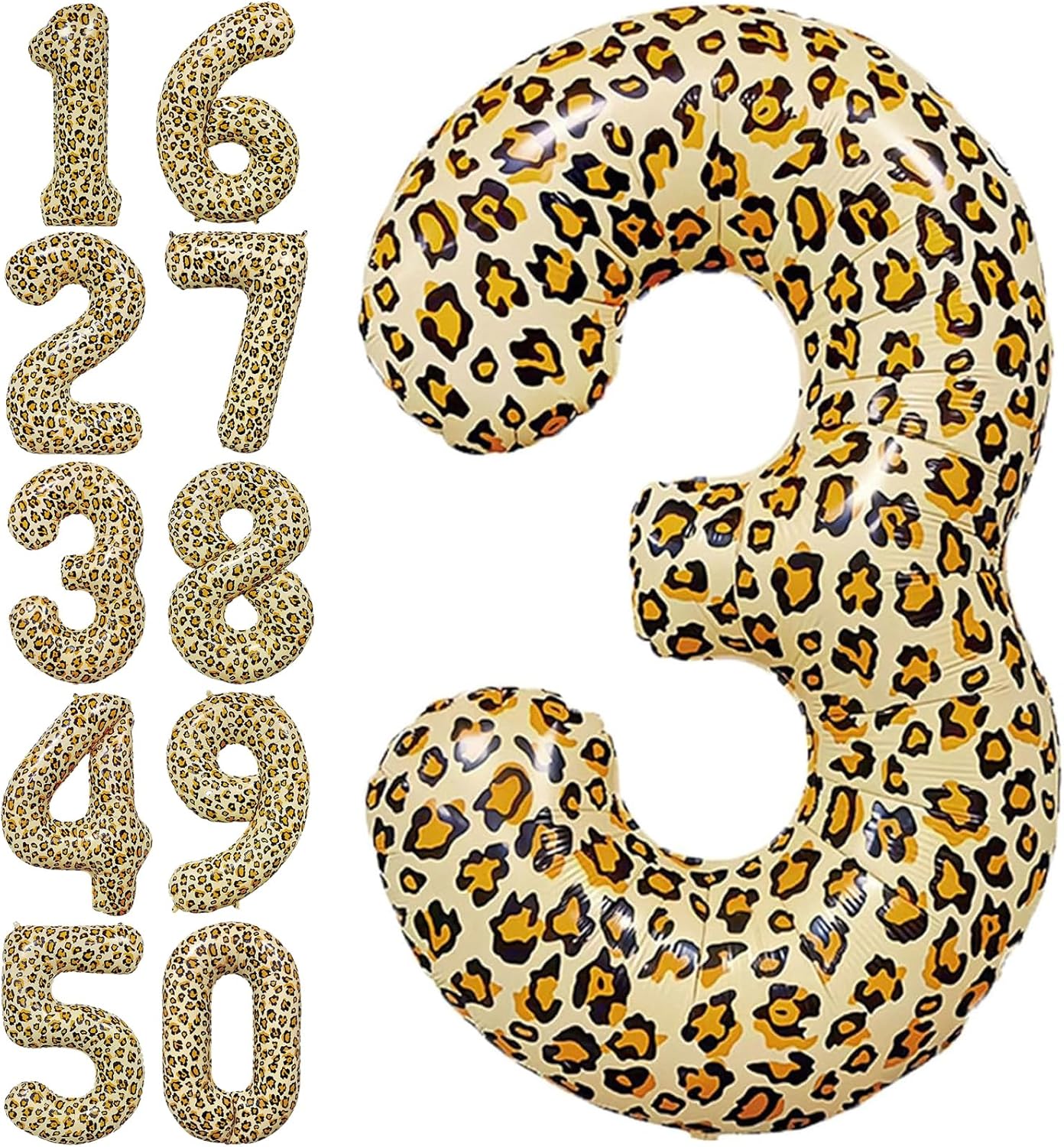 Amazon.com: SAMOKA Leopard Print Number Balloons for Birthday Party ...