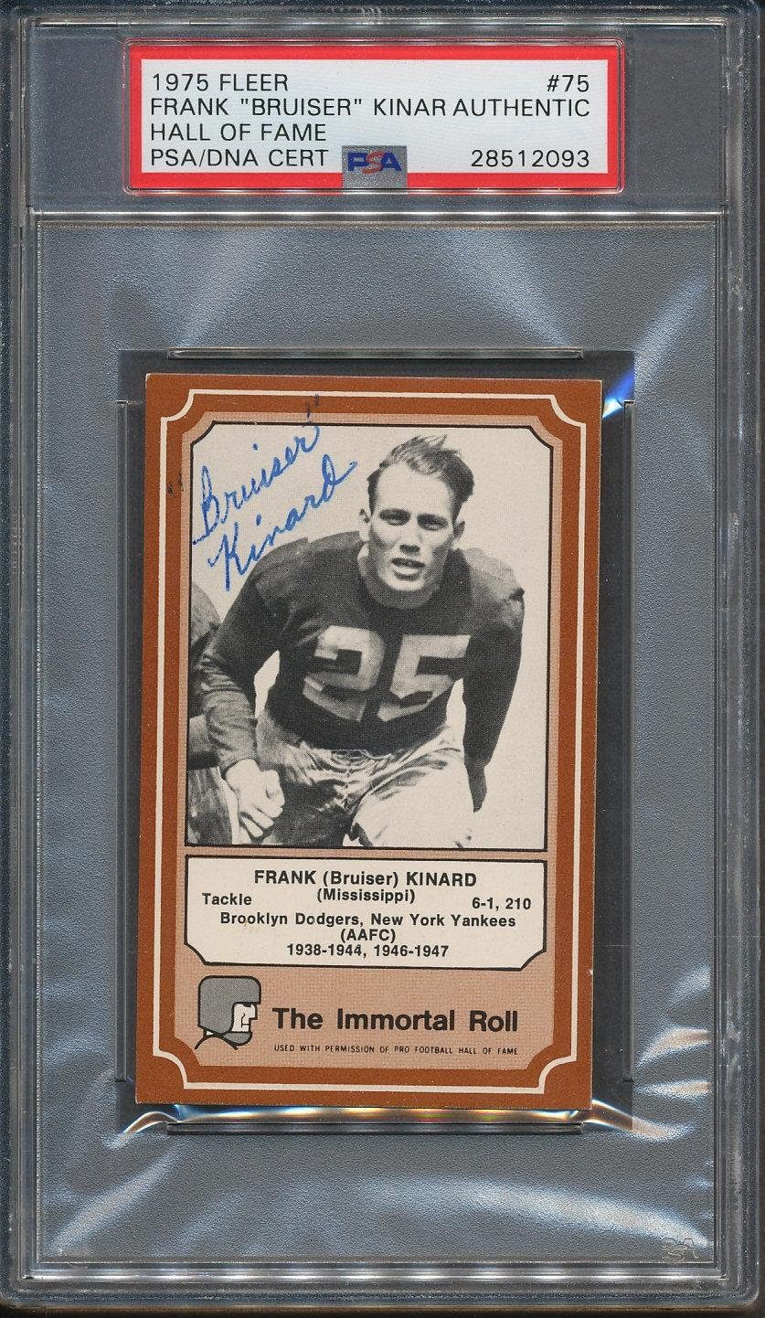 1975 Fleer HOF #75 Frank Bruiser Kinard PSA/DNA Certified Authentic ...