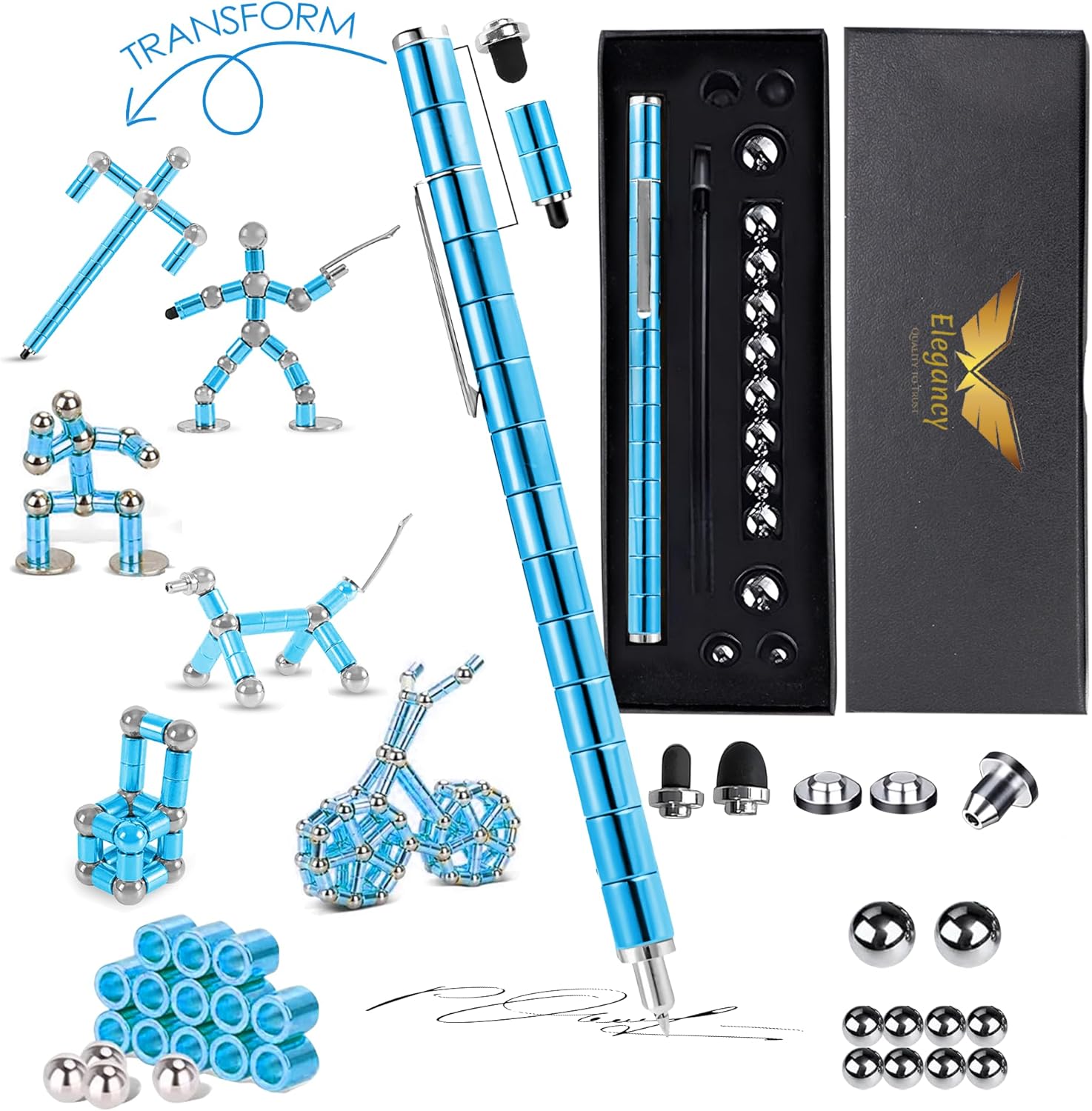 Amazon.com : Elegancy Fidget Pen Magnetic Balls | Deformable ...