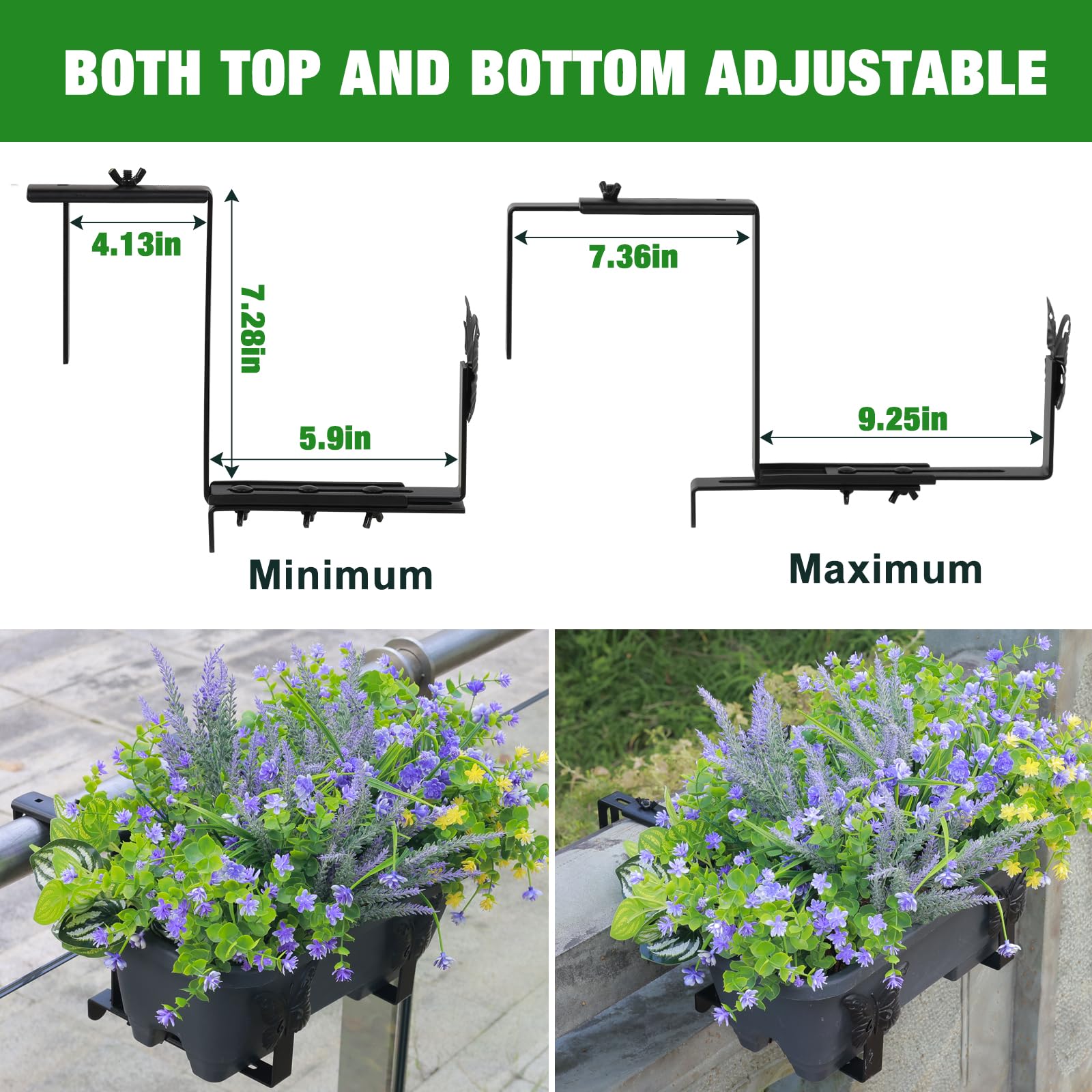 Snapklik.com : XYADX Planter Box Brackets, Adjustable Window Boxes ...