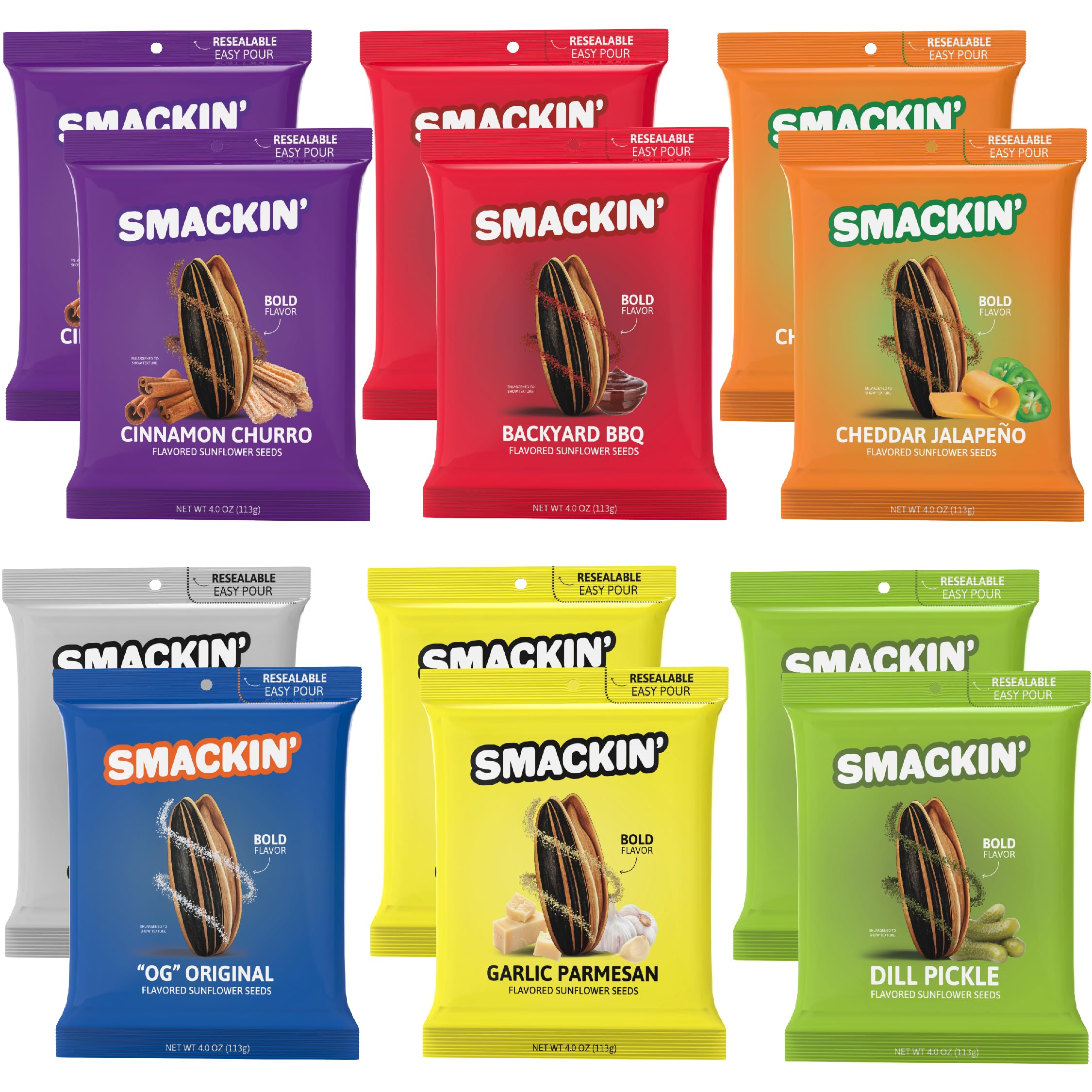 Amazon.com : SMACKIN' Sunflower Seeds, Roasted Jumbo Small-Batch ...