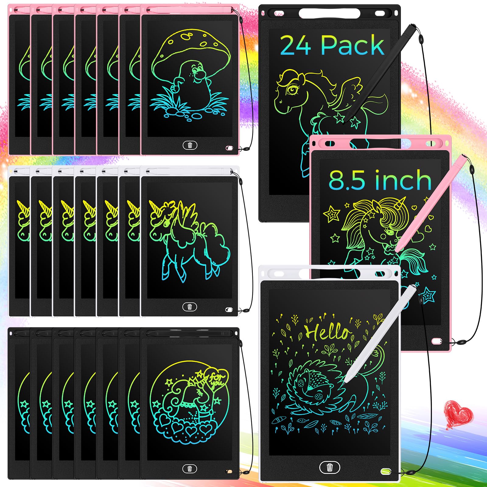 Snapklik.com : Zhehao 24 Pieces LCD Writing Tablet Doodle Board 8.5 ...