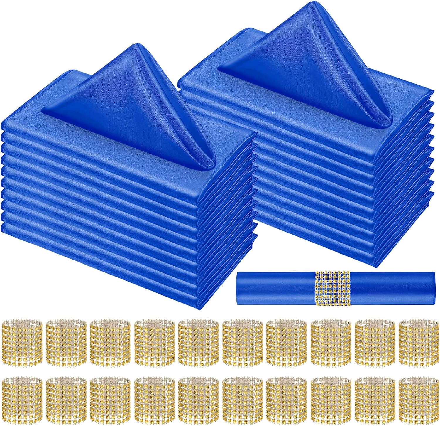 Amazon.com: Tatuo 50 Sets Satin Cloth Napkins and Napkin Rings Set of ...