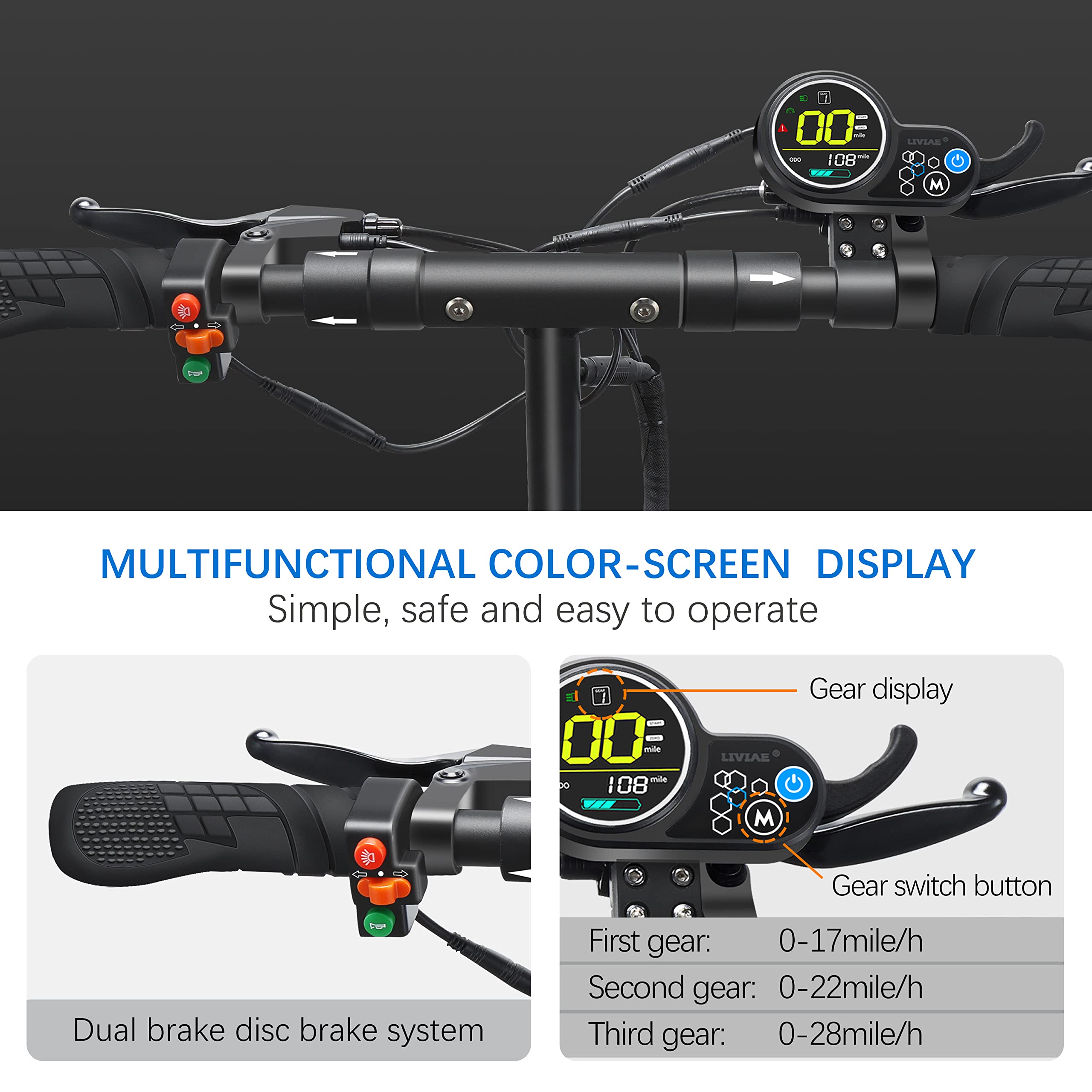 Buy TopMate ES21 Folding Electric Scooter for Adults with 800W Motor ...