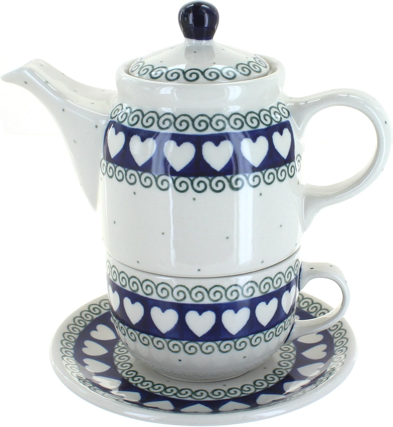 Amazon.com: Blue Rose Polish Pottery Cupid Tea for One: Single Serving ...