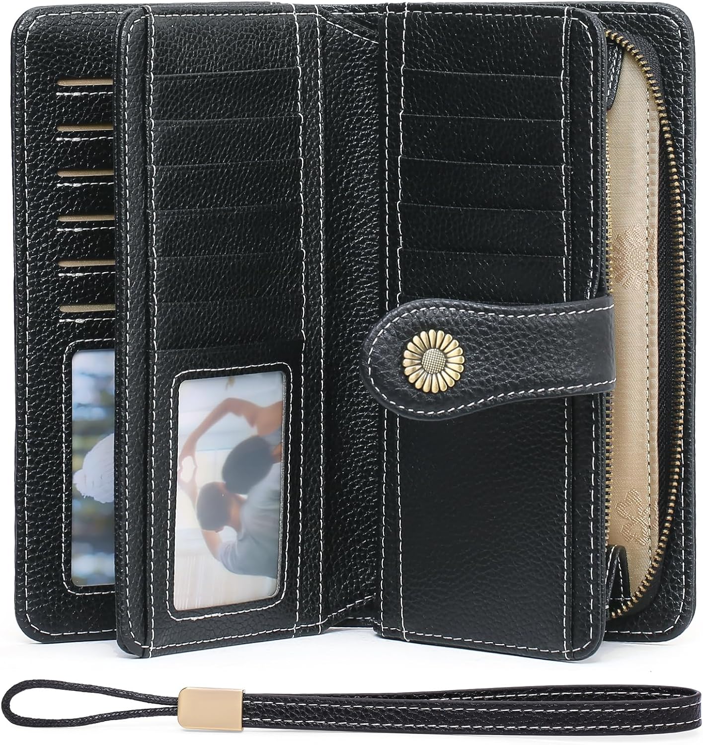 Amazon.com: FALAN MULE Women's Wallet Leather RFID Blocking Large ...