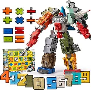 QSLKI Number Transforming Robots, Transforming Toy for Birthday Gift ...