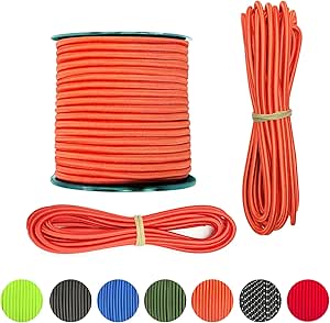 LUYADIN 1/4" x 32' Marine Grade Bungee Cord Elastic Shock Cord, Kayak ...
