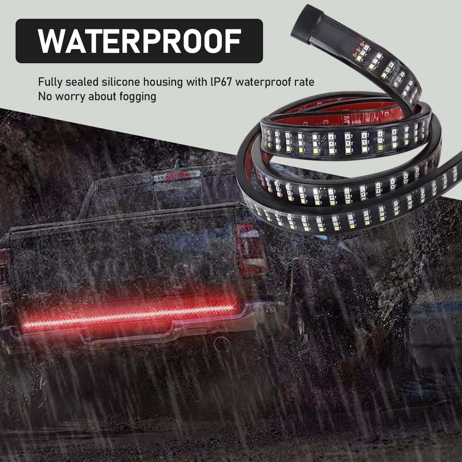 Snapklik.com : ZKFAR Pack-1 Three Rows Truck Tailgate Light Bar, 59In ...