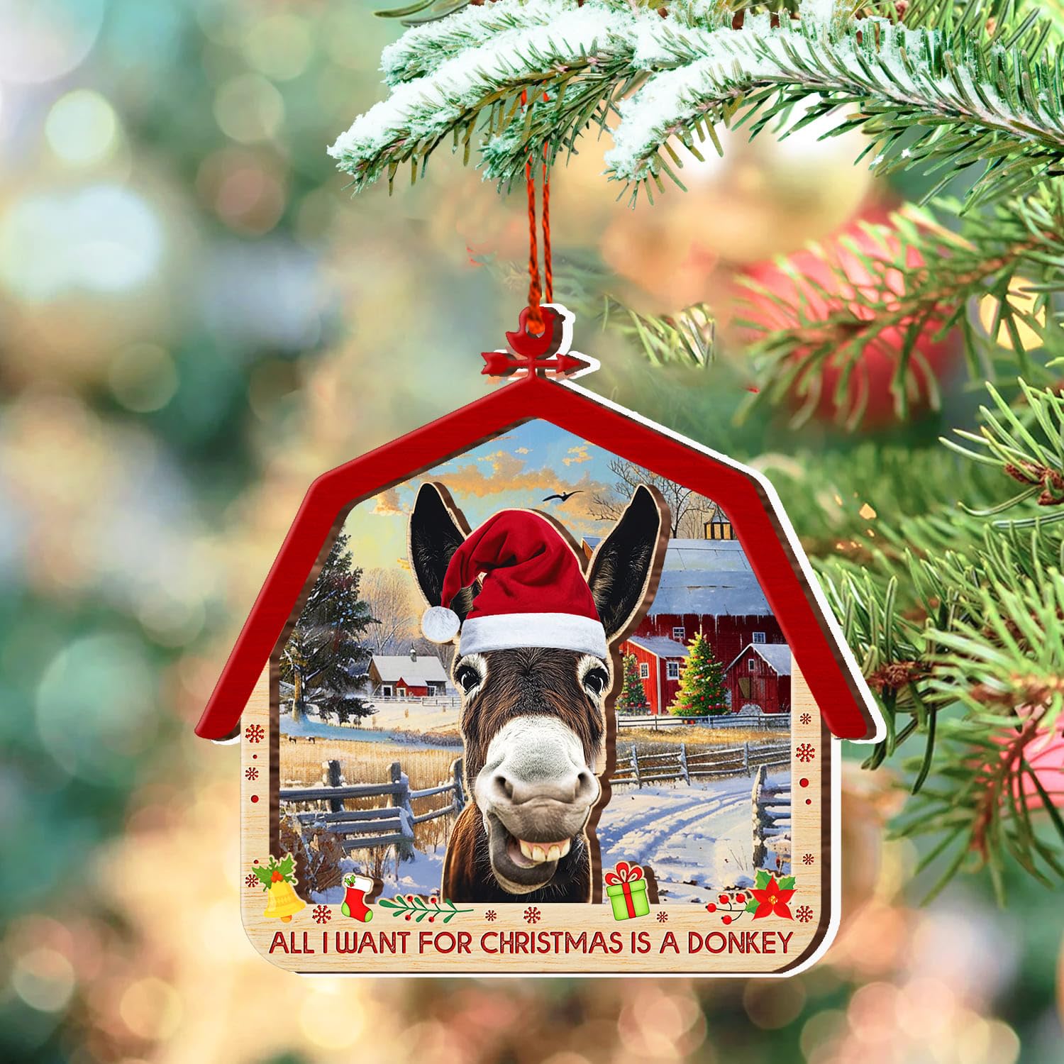 Amazon.com: Donkey Christmas Ornament - Donkey Ornaments for Christmas ...