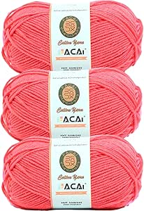 Amazon.com: 【Soft & Durable Cotton Yarn】 Four Ply Mercerized for ...