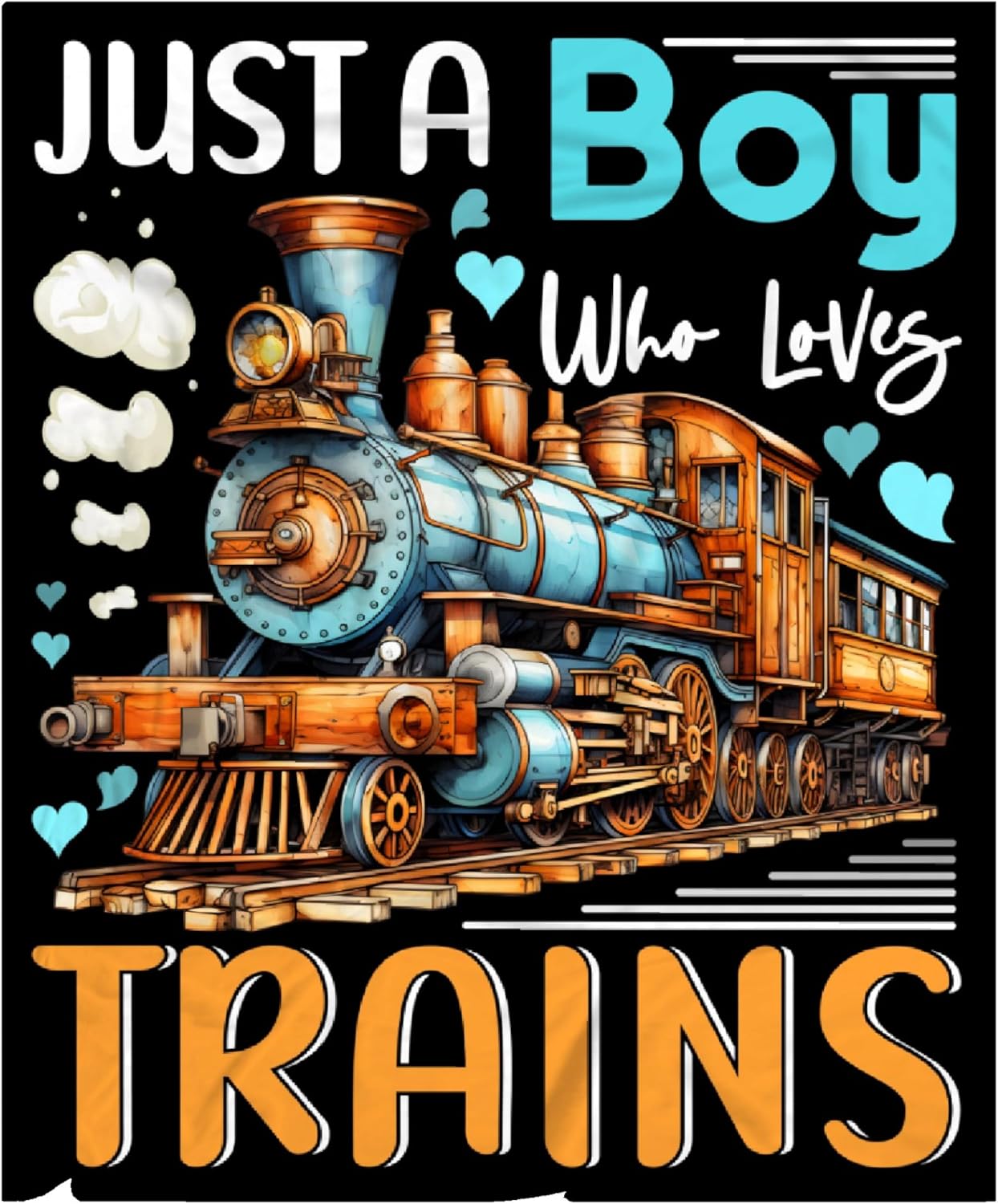 Amazon.com: Train Set Blanket for Kids Toddlers Boys - Just a Boy Who ...