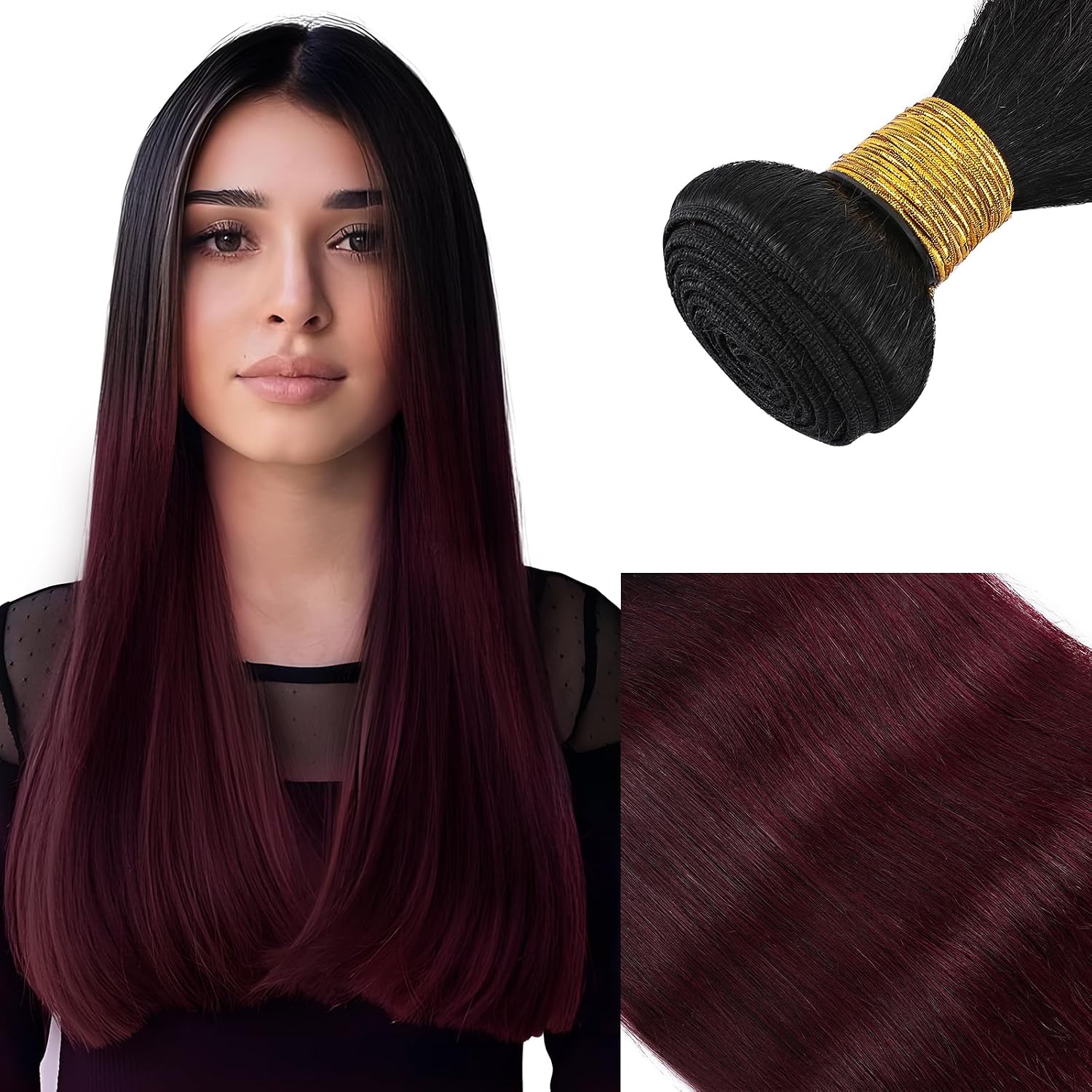 Elailite Extension Capelli Veri Tessitura Shatush Una Ciocca Matassa ...