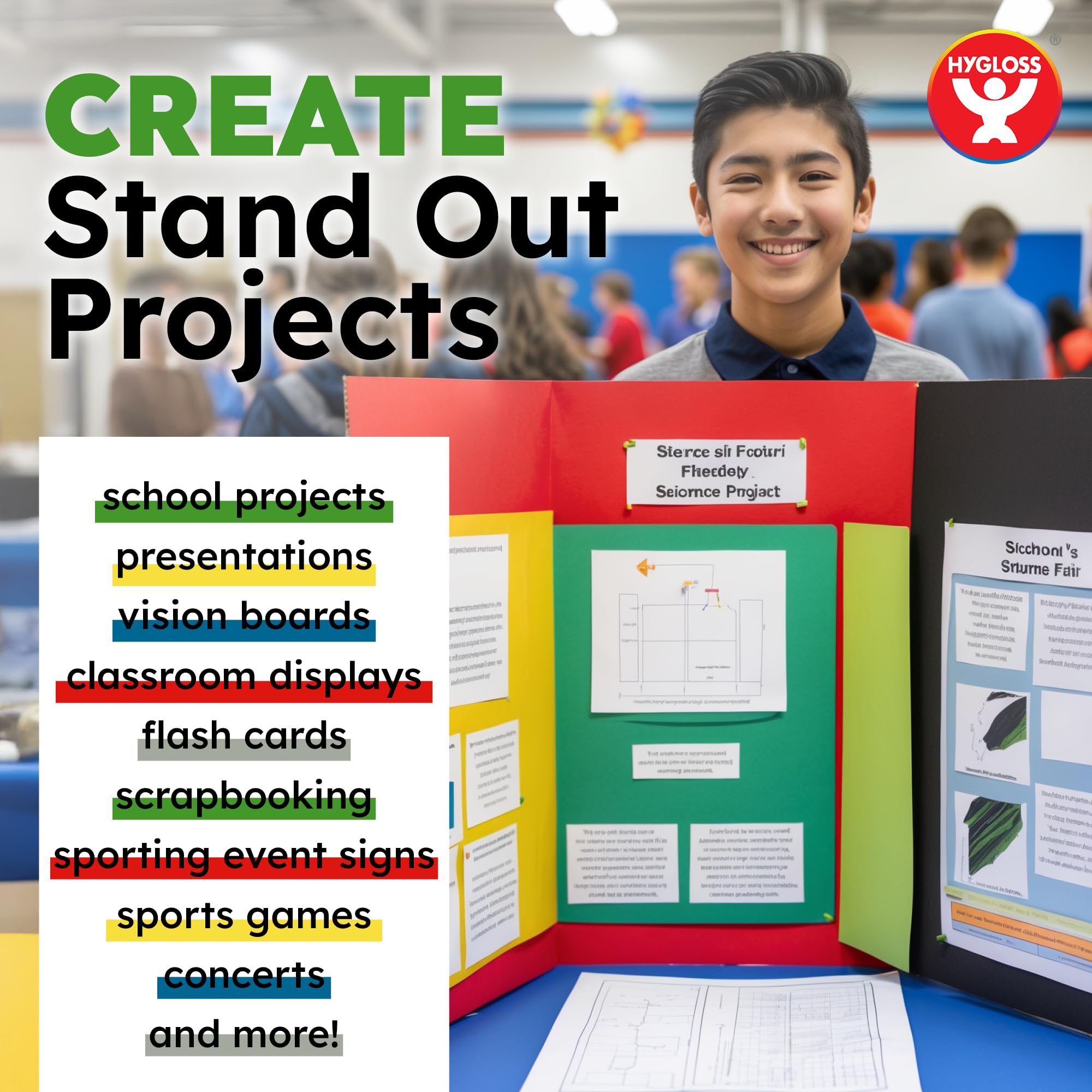 Snapklik.com : Hygloss Medium Colored Poster Board 11x14 - 25 Assorted ...