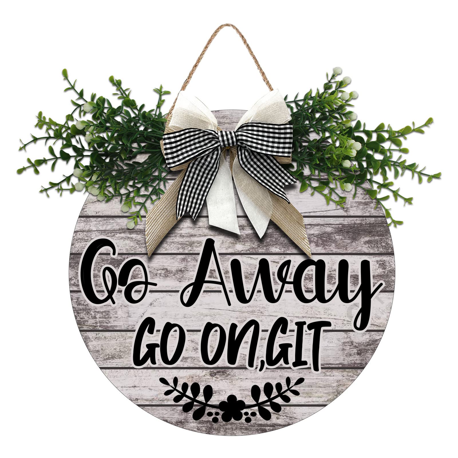 Amazon.com: Go Away Go On Git Sign for Front Door, 12Inch Front Door ...