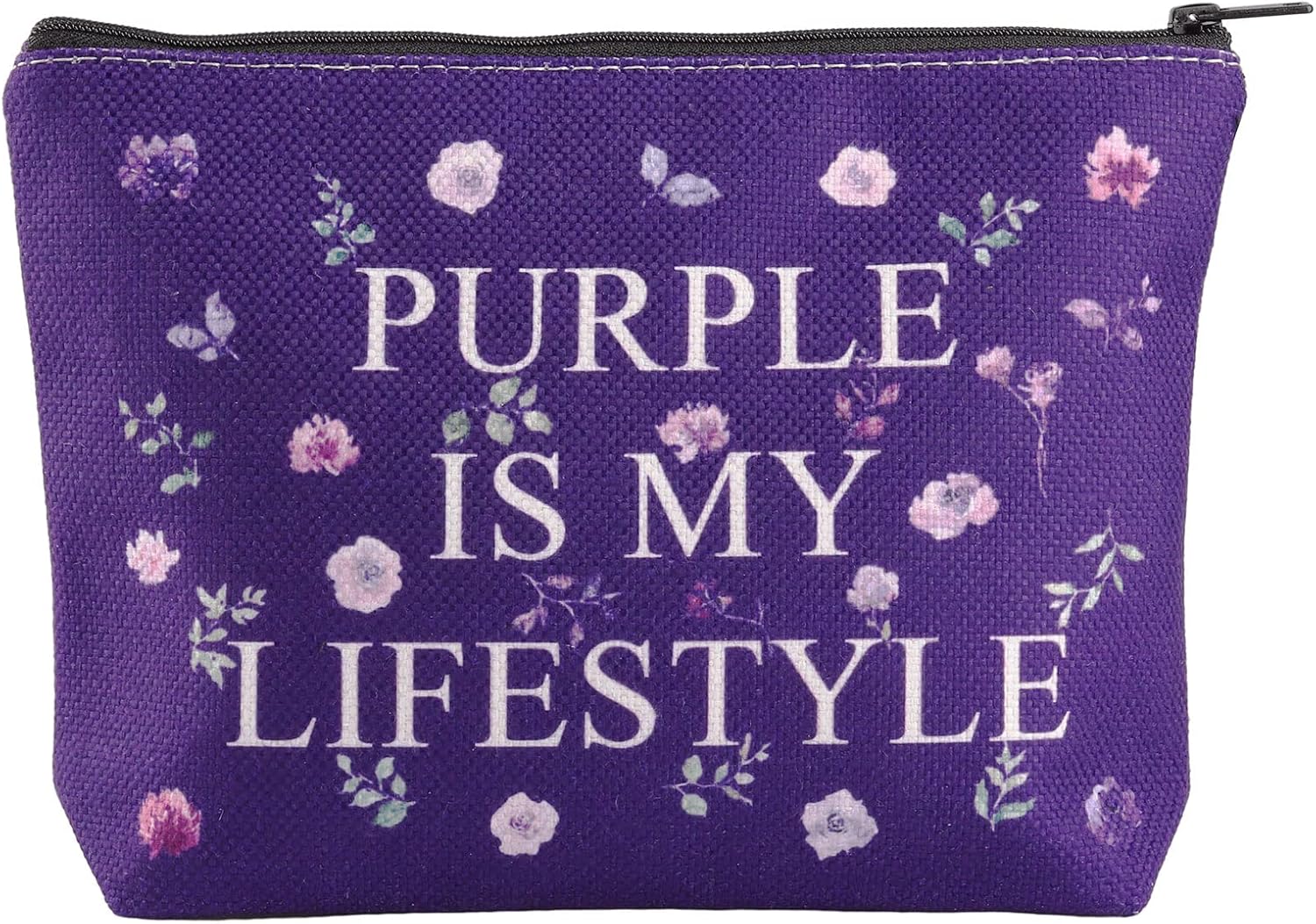 Amazon.com: BWWKTOP Purple Fans Cosmetic Makeup Bag Purple Lovers Gift ...