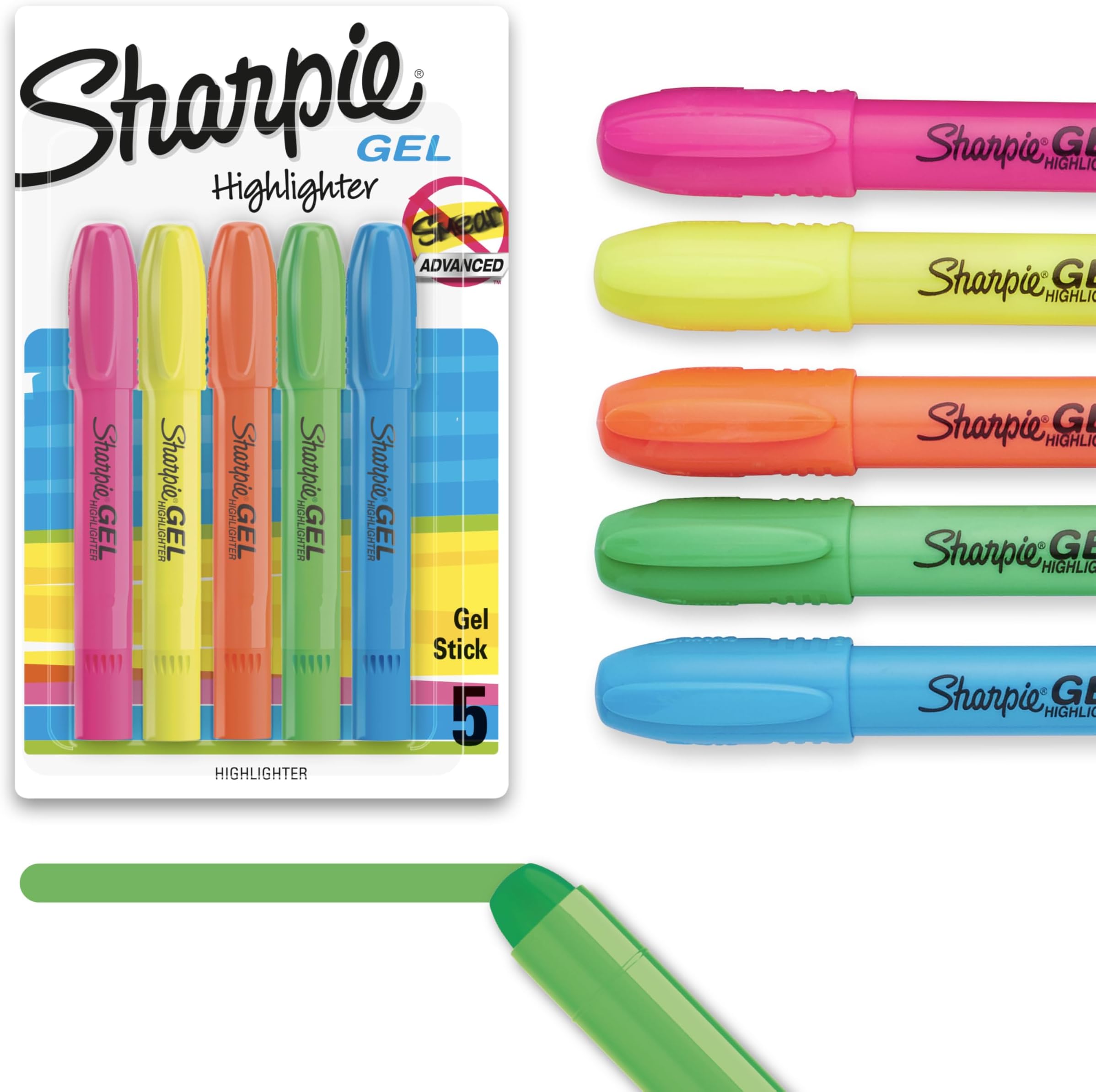 Sharpie Gel Highlighters, Bullet Tip, Assorted Colours, 5 Count ...