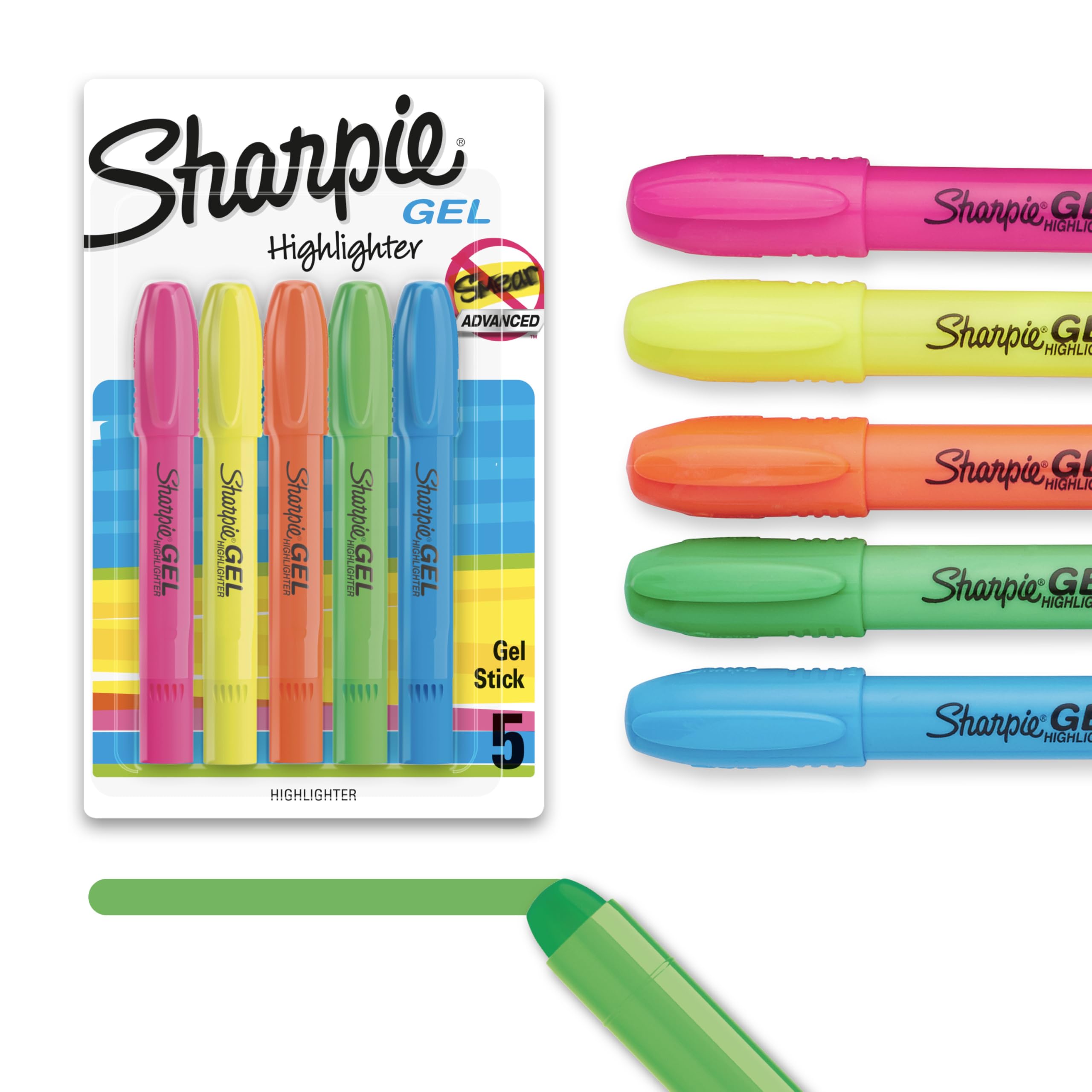 Sharpie Gel Highlighters, Bullet Tip, Assorted Colours, 5 Count ...