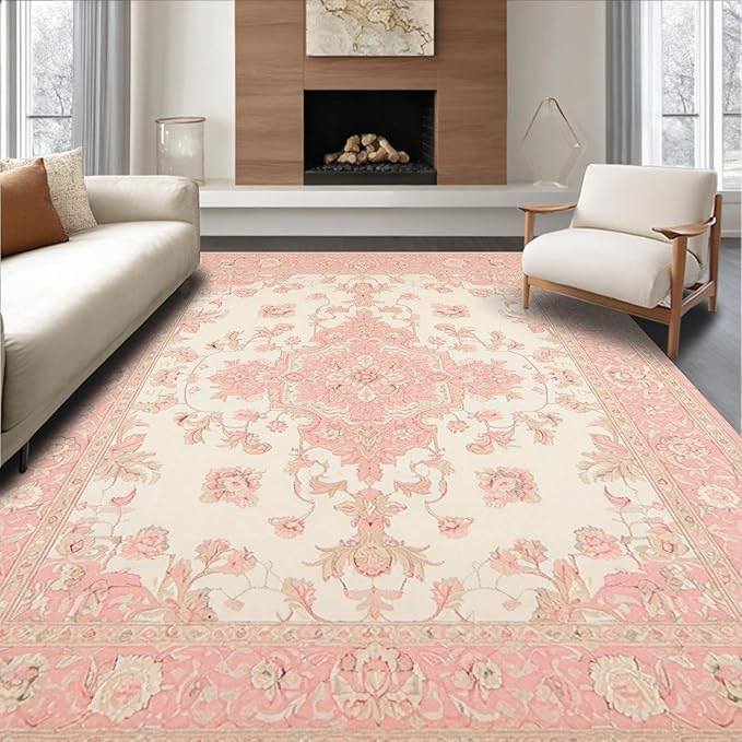 Amazon.com: ODIKA Ultra Soft Area Rug 4x6, Classic Rococo Floral Damask ...