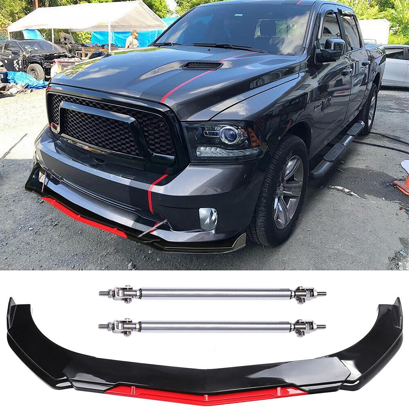 Snapklik.com : DREAMOTOR Universal Car 4 PCS Front Bumper Lip + 2PCS 8 ...
