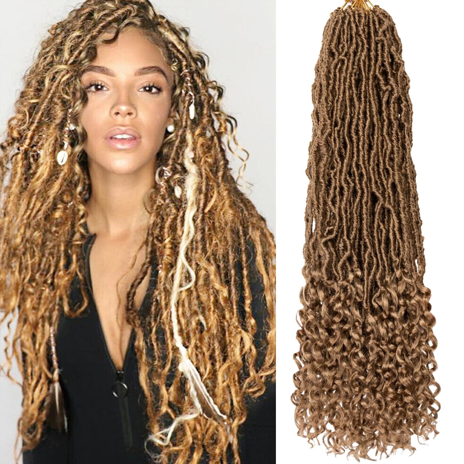 Amazon.com : Xtrend 24 Inch Goddess New Faux Locs Crochet Hair With ...