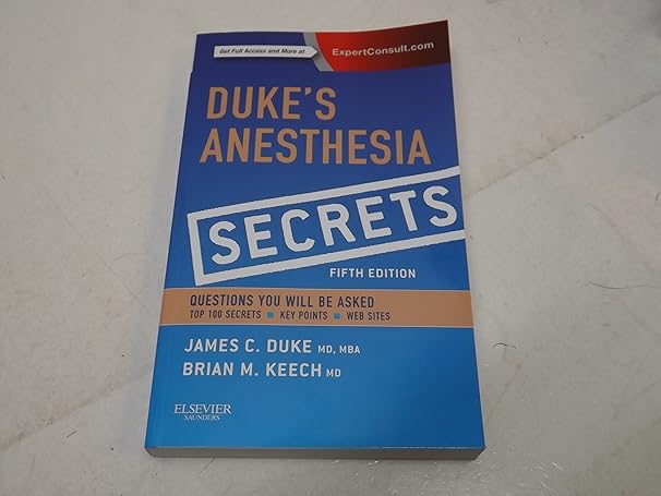 Duke's Anesthesia Secrets: 9780593186282: Medicine & Health Science ...