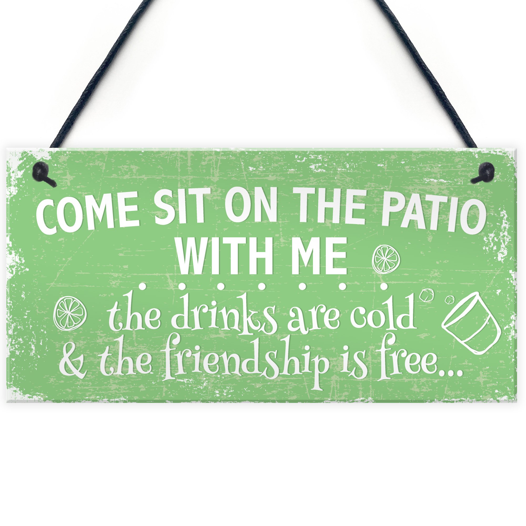 RED OCEAN Come Sit Shabby Chic Hanging Wall Sign Garden Shed Plaque ...