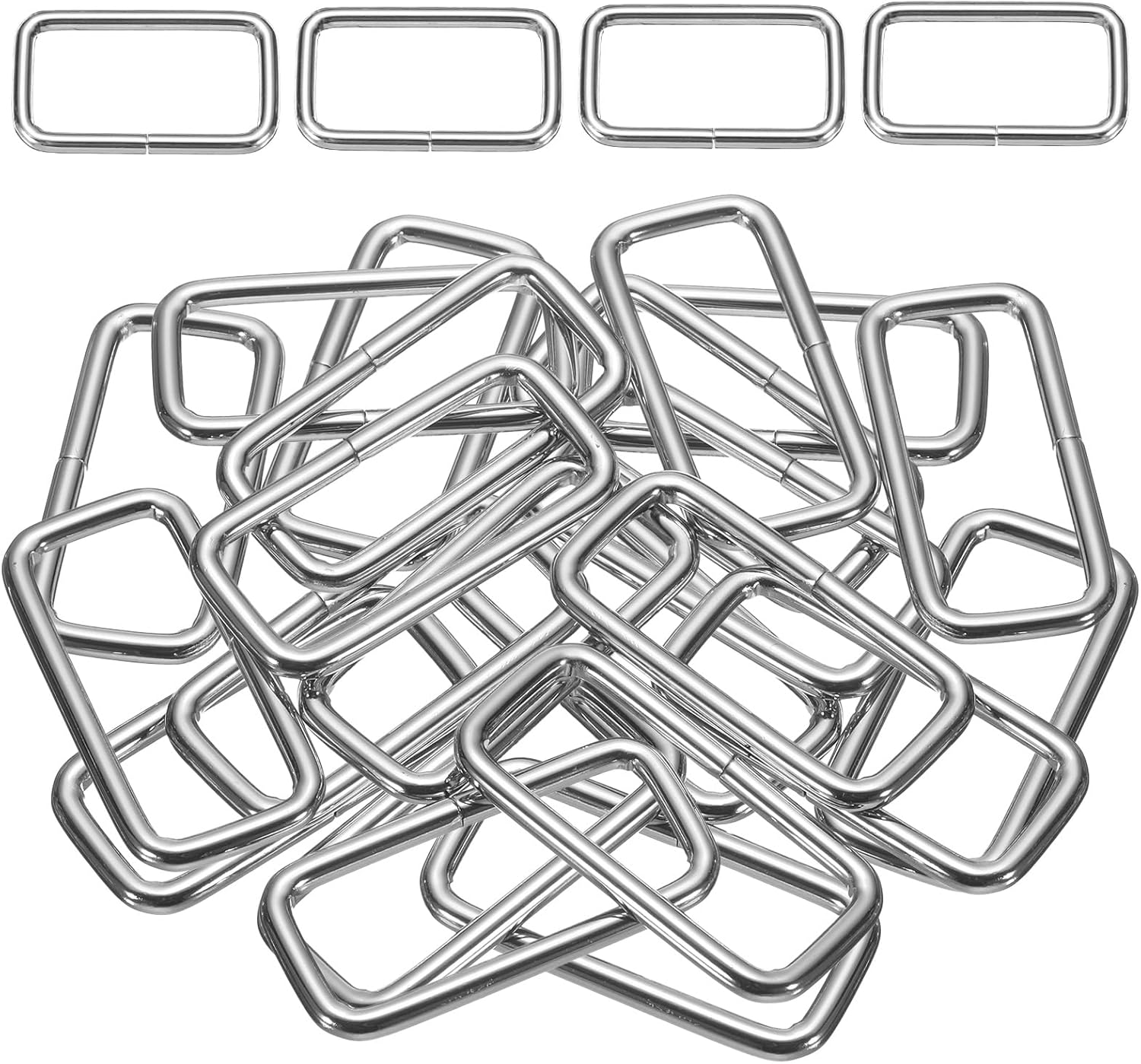 Amazon.com: uxcell 36Pcs Metal Rectangular Ring Buckles, Square Loop ...
