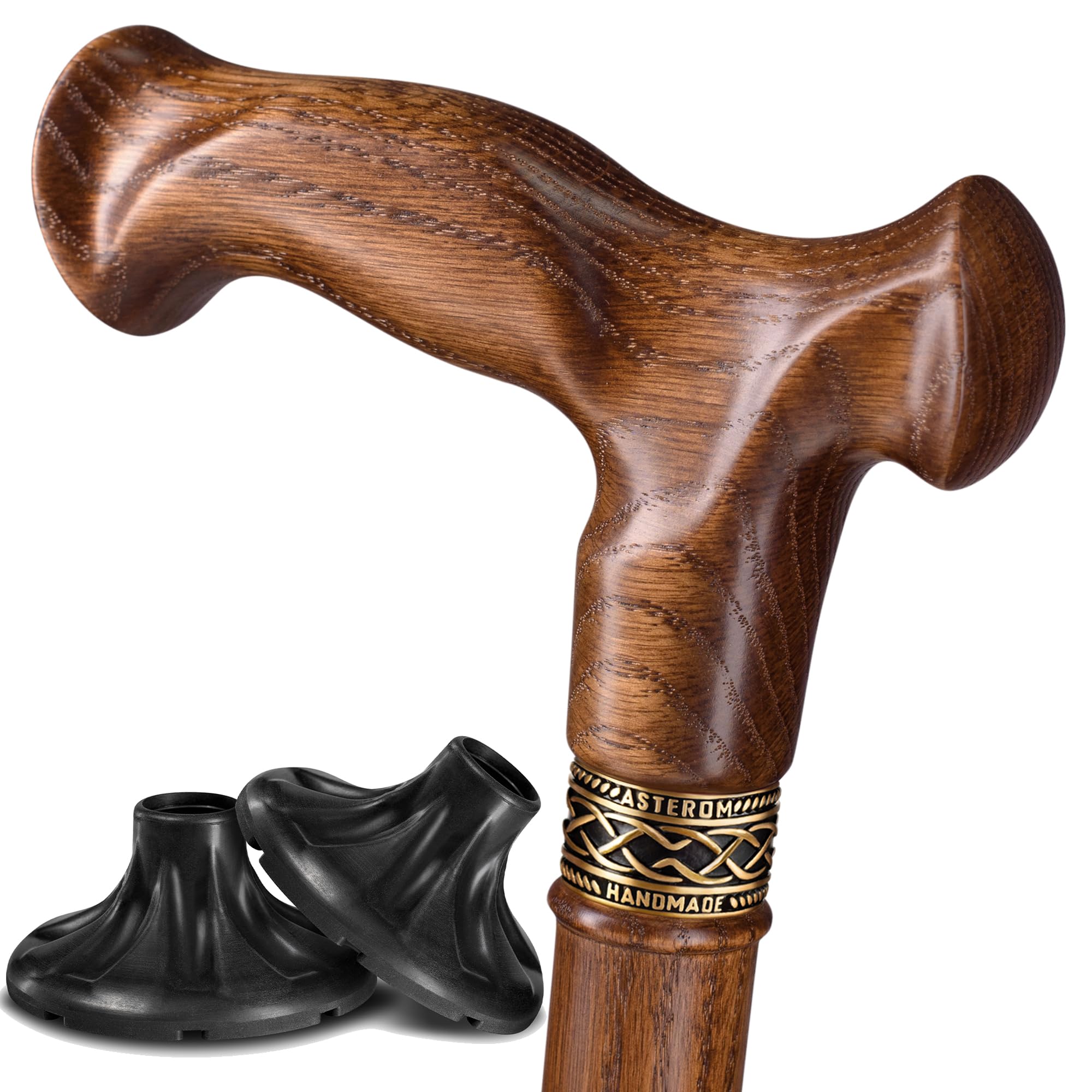 Amazon.com: Asterom 33 inch Ergonomic Walking Cane with 2pcs Wide Base ...