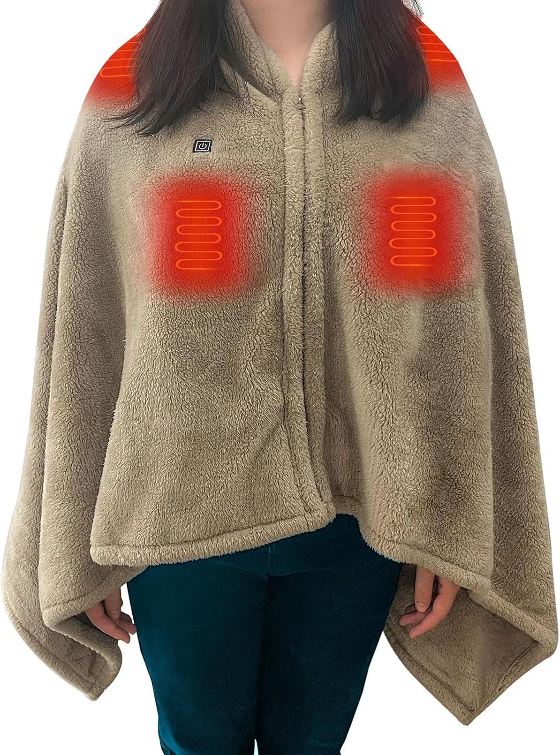 Amazon.com: Wearable USB Heated Blanket Shawl, 62” x 31” Portable ...