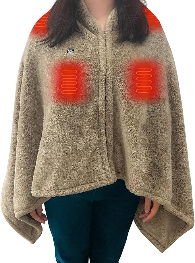 Amazon.com: Wearable USB Heated Blanket Shawl, 62” x 31” Portable ...